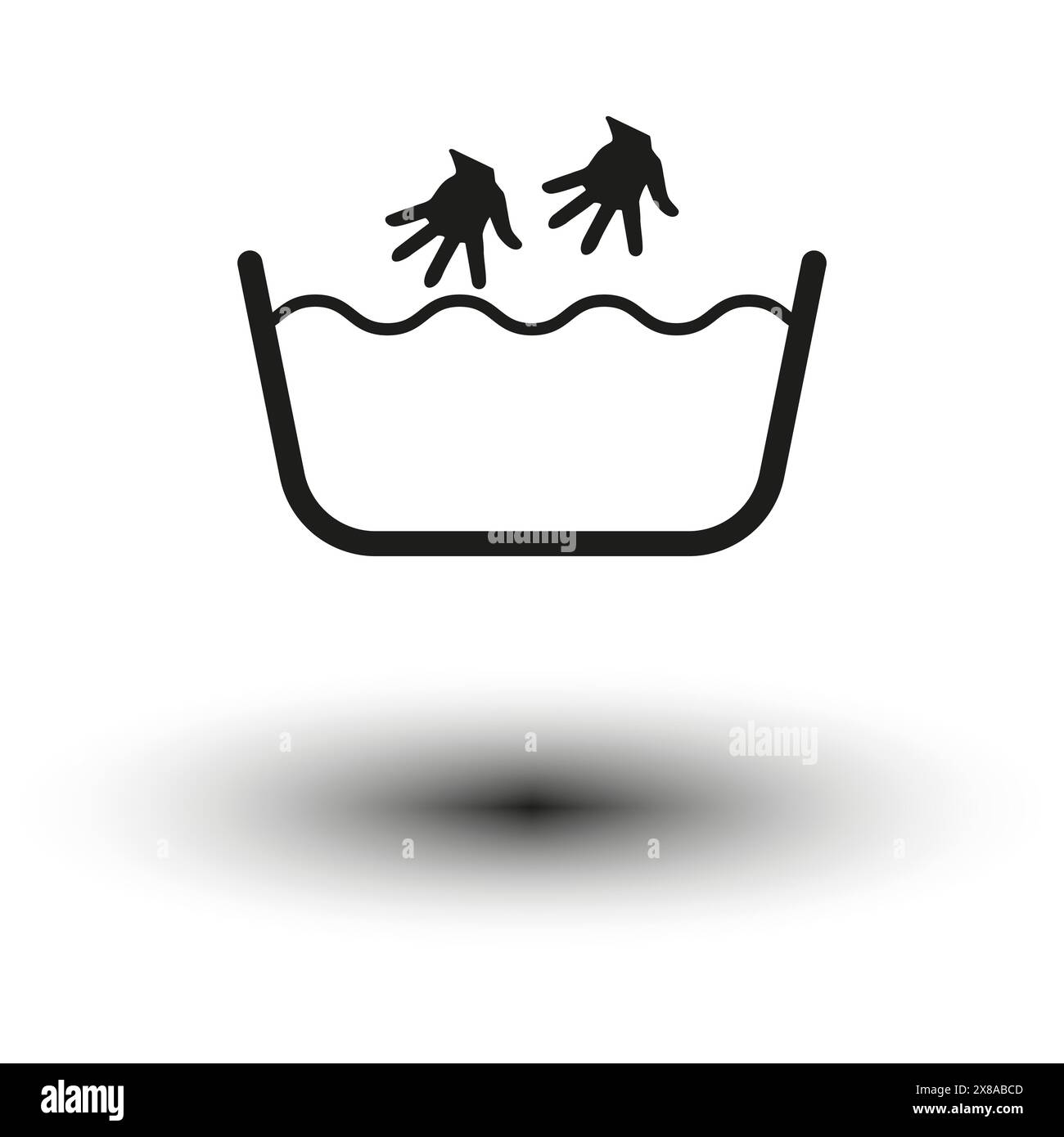 Hand Washing Icon with Water Basin Symbol Stock Vector Image & Art - Alamy