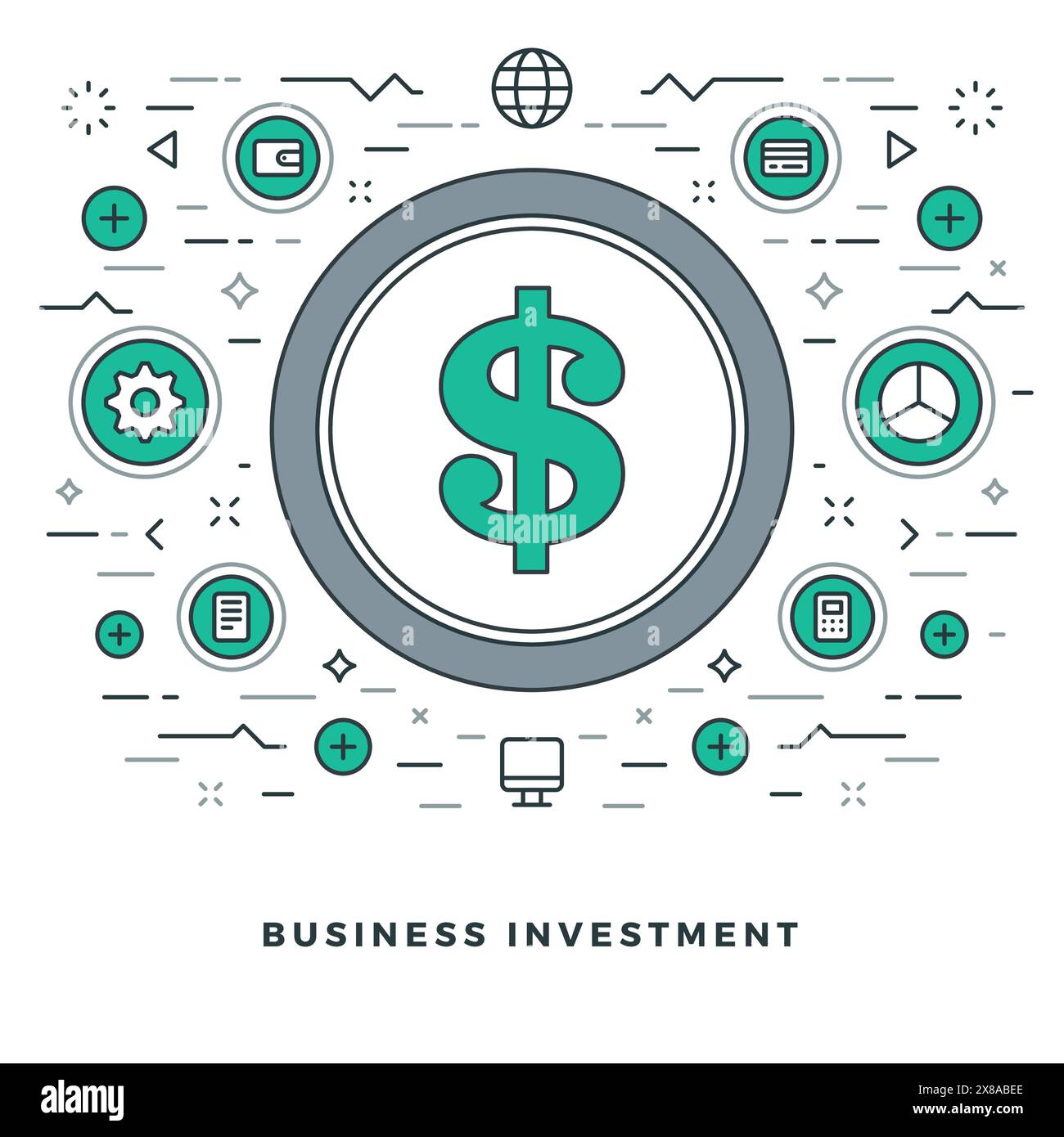 Flat line Vector illustration. Modern thin linear stroke icons. Website ...