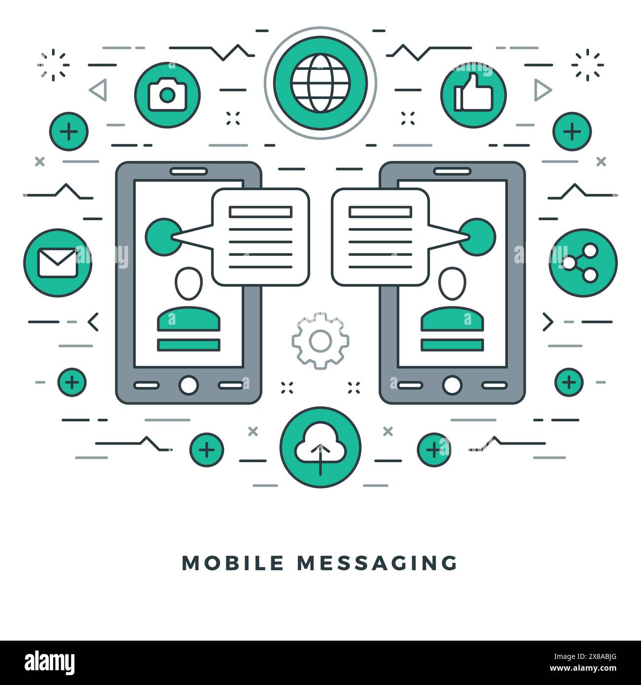 Flat line Vector illustration. Modern thin linear stroke icons. Website ...