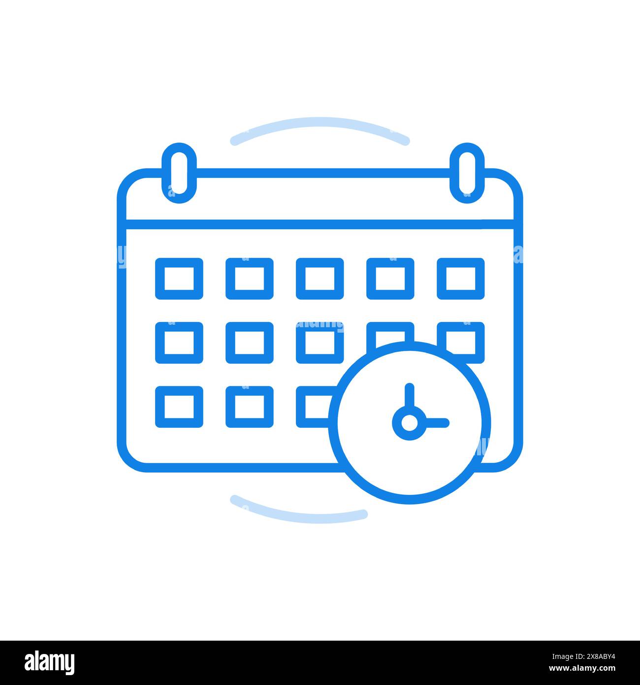 Calendar reminder deadline vector line icon. Important event month desk ...