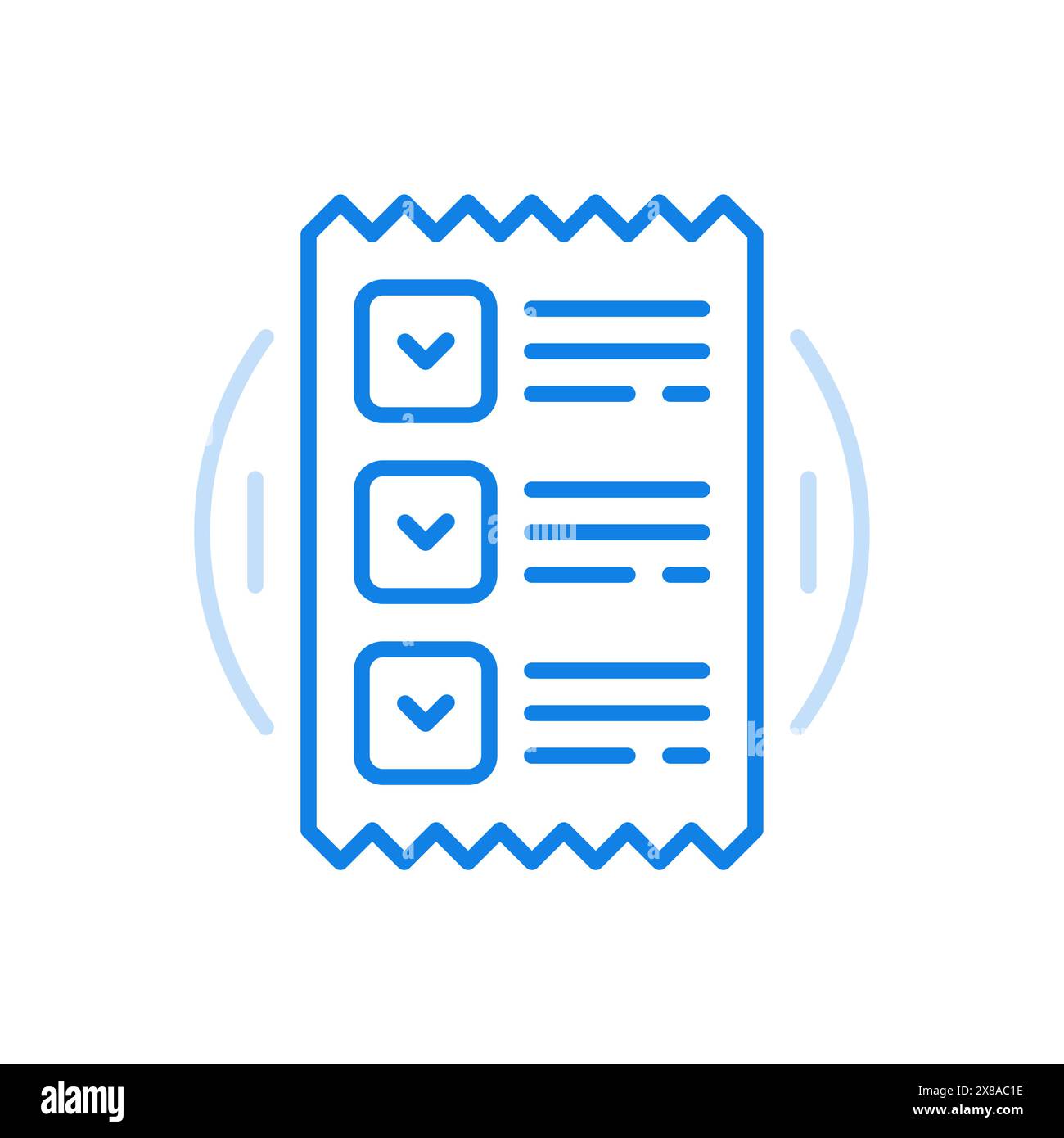 List of tasks line vector icon. Checklist of necessary notes torn out ...