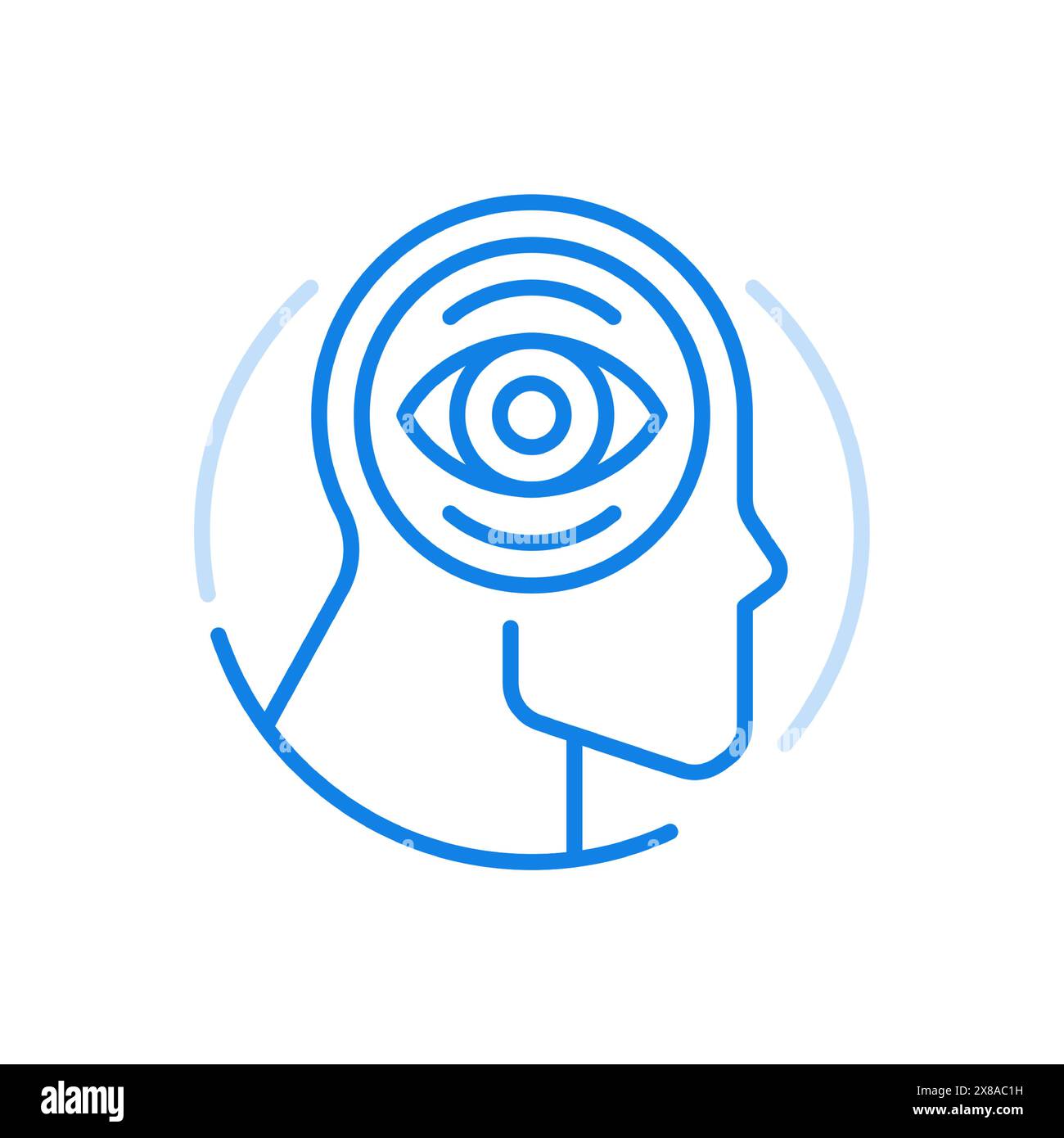 Creative thinking vector line icon. Progressive inspiration and ...