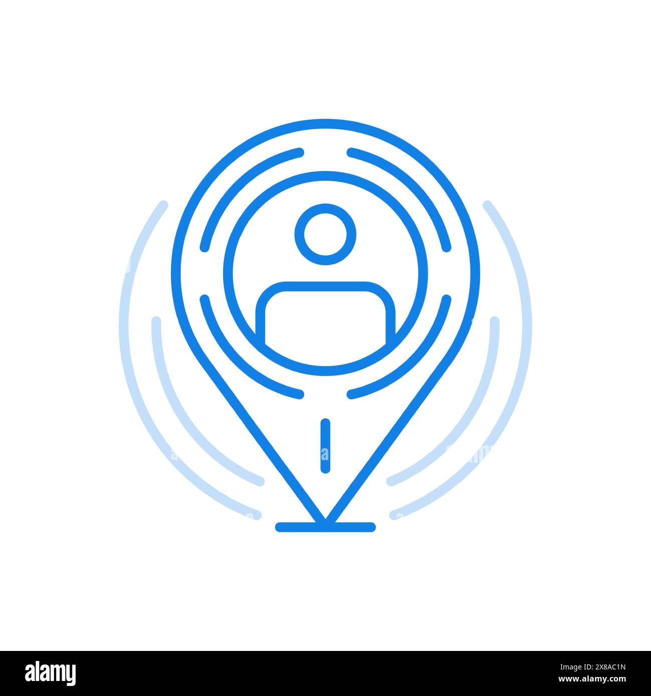 Location character vector line icon. Web navigation sign on map travel ...