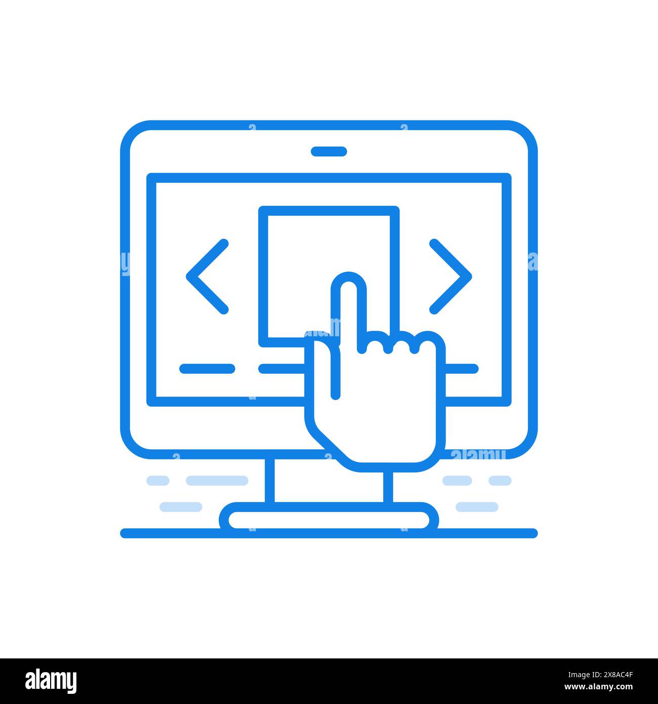 Hand scrolling on digital Cut Out Stock Images & Pictures - Alamy