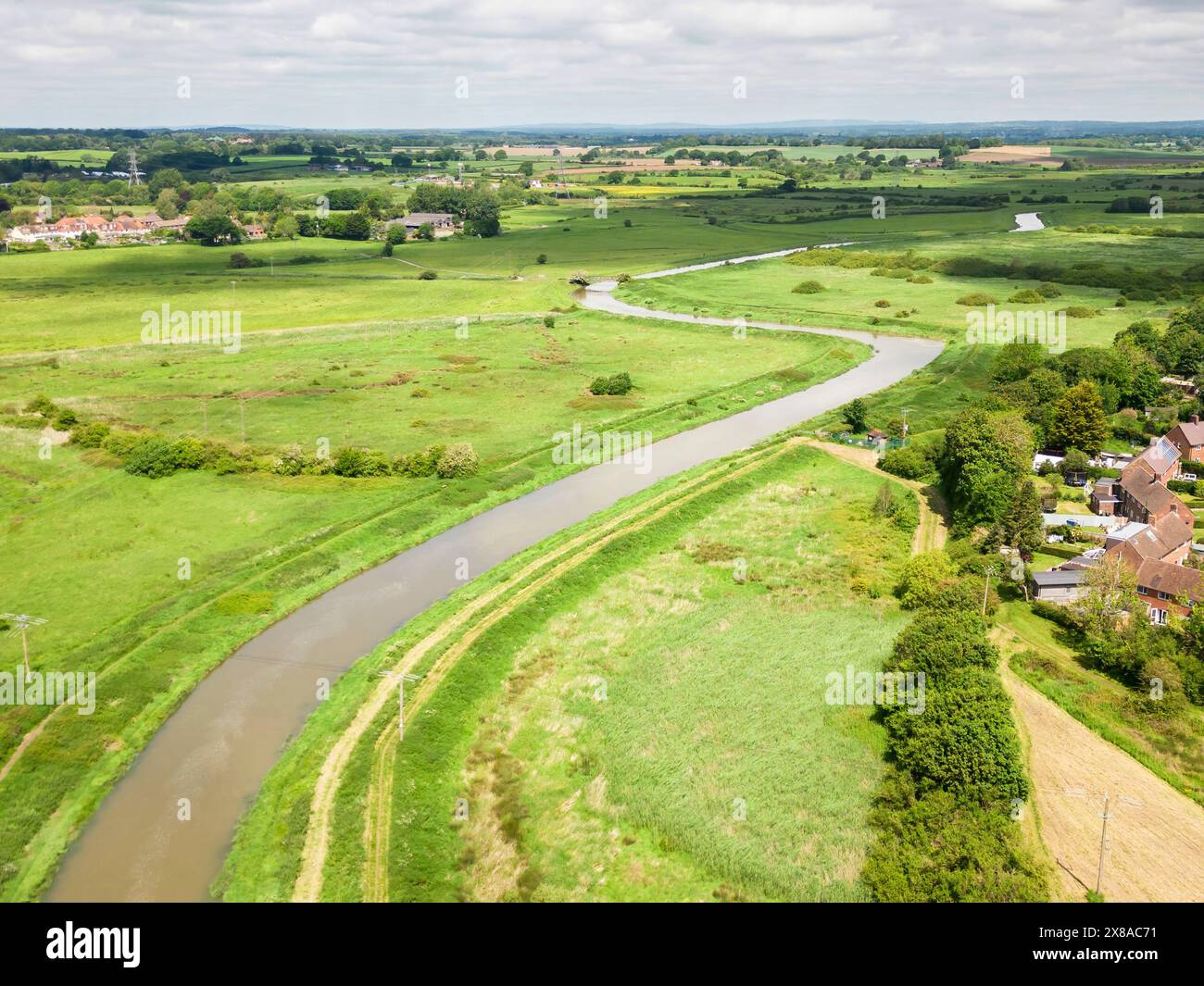 aerial view of the river adur at upper beeding in west sussex Stock ...