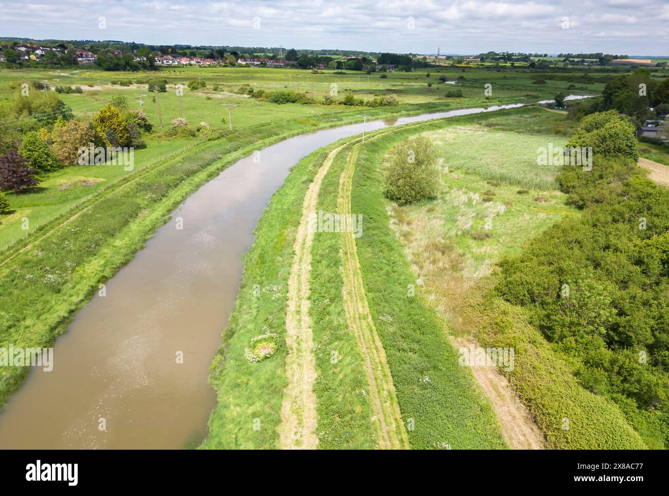 aerial view of the river adur at upper beeding in west sussex Stock ...