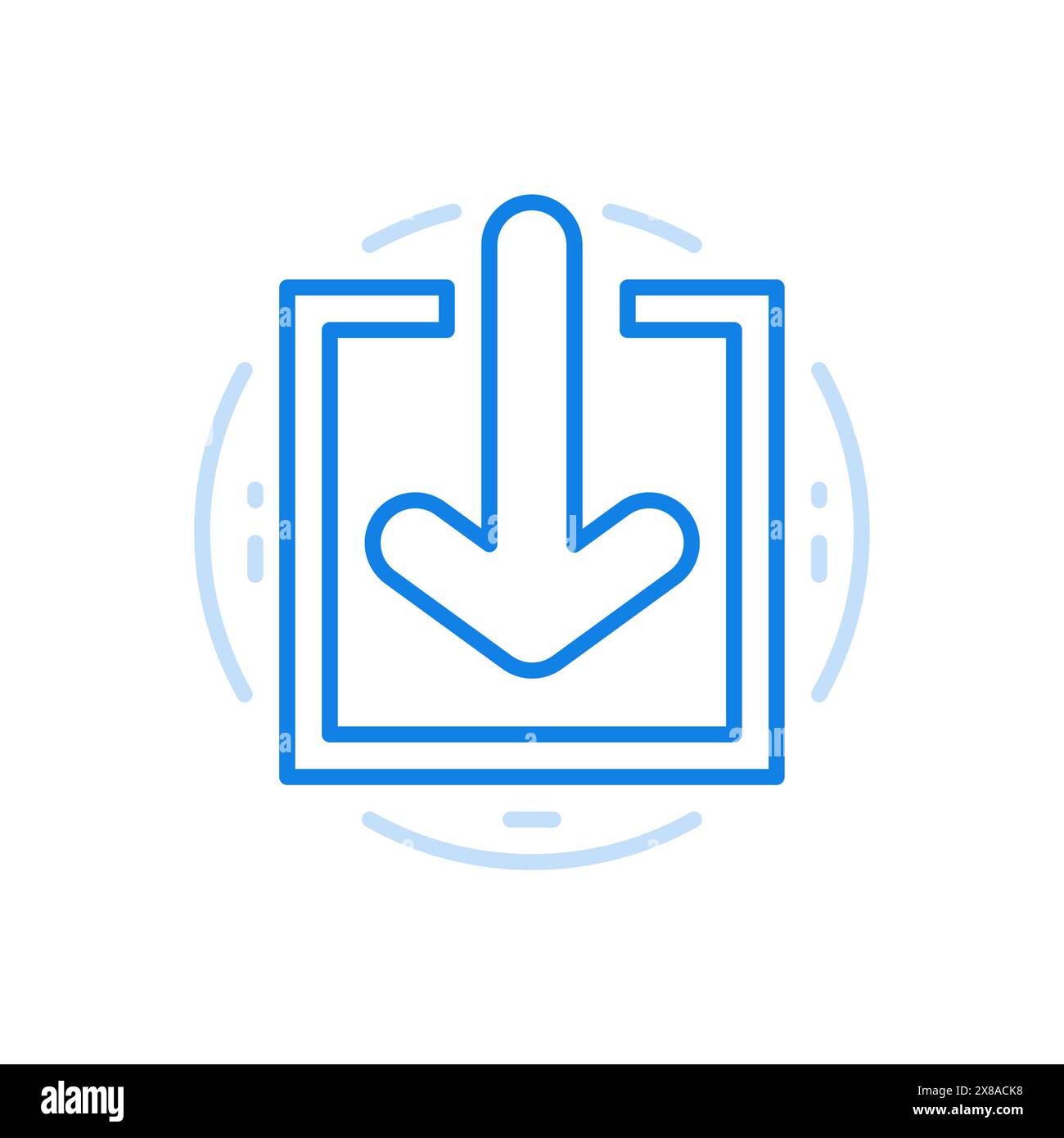 Loading information vector line icon. Process of filling disk with ...