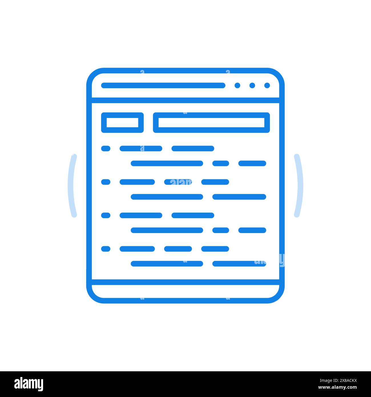 Programming process vector line icon. Website development process and data coding. Program ...