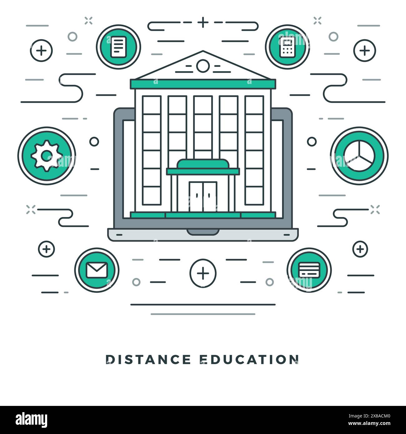 Flat line Vector illustration. Modern thin linear stroke icons. Website ...