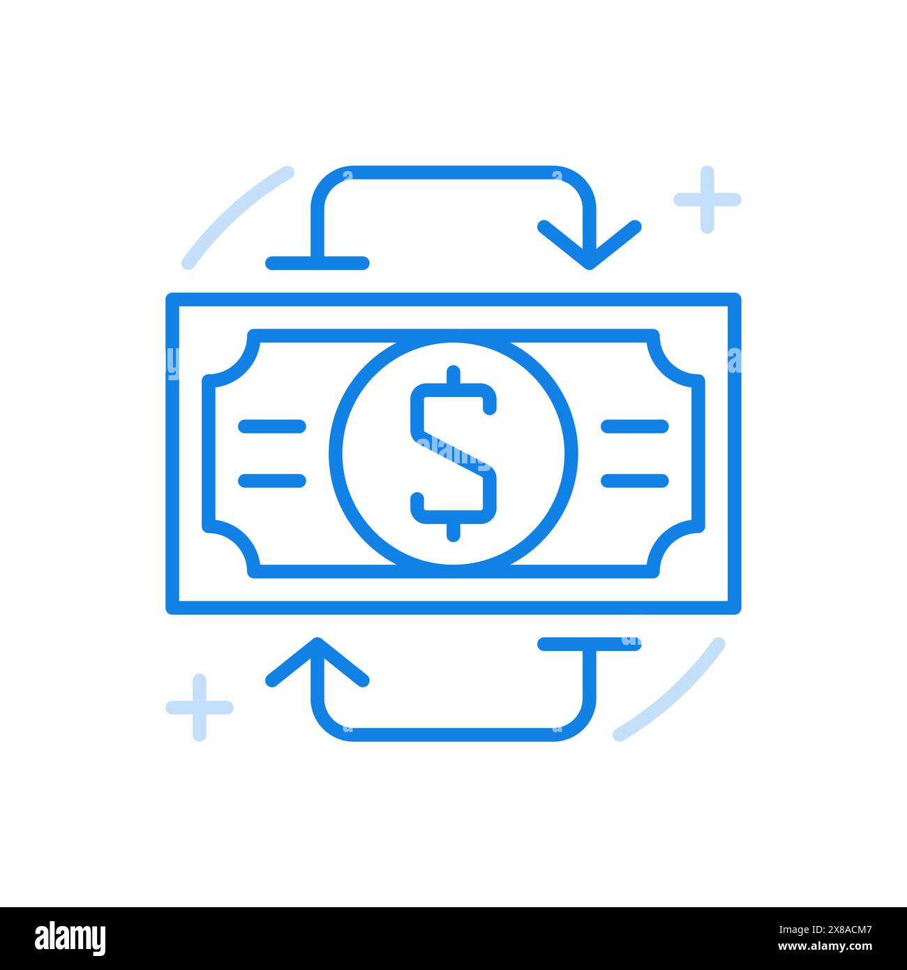 Currency exchange vector line icon. Financial transactions of ...