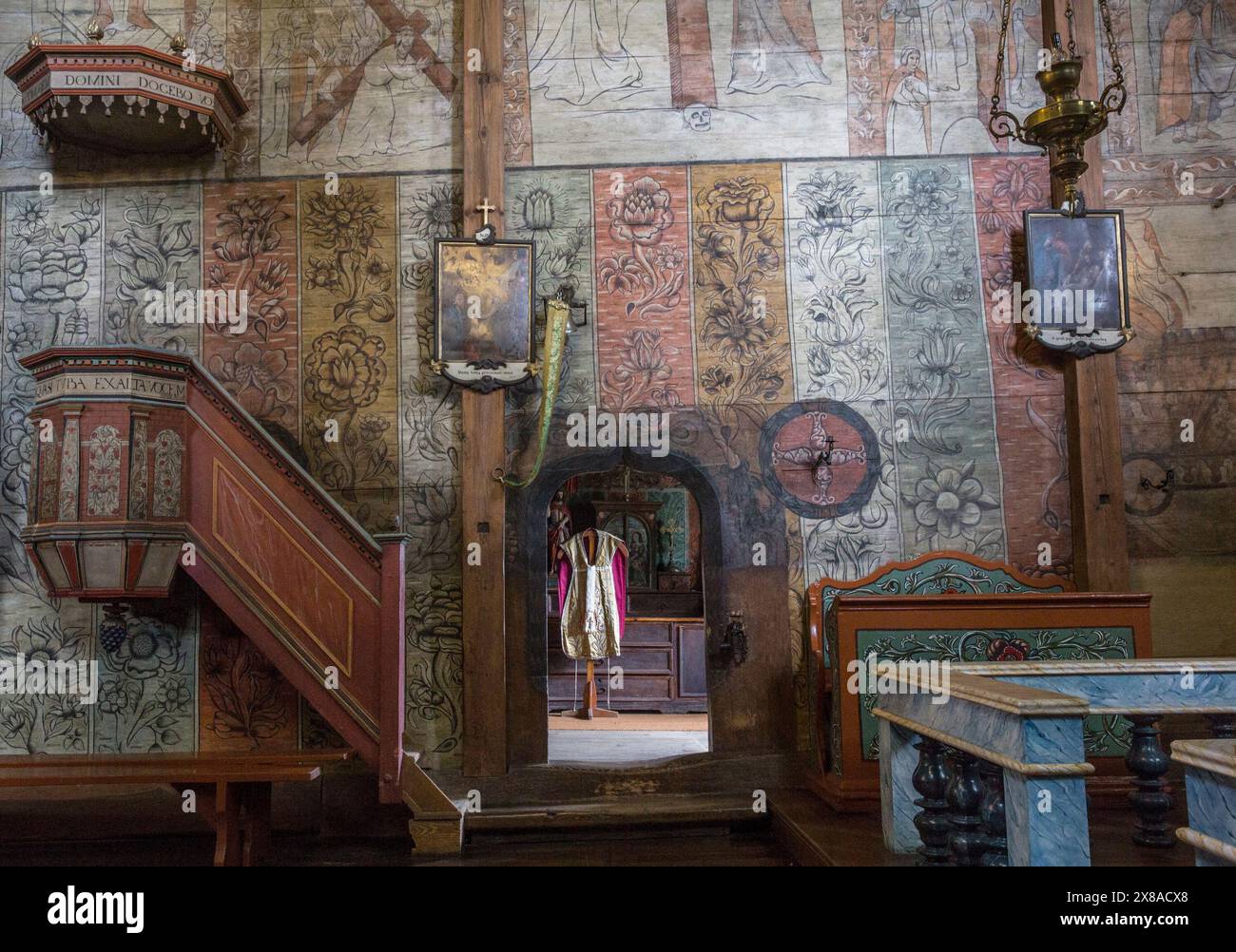Wooden church interior hi-res stock photography and images - Alamy
