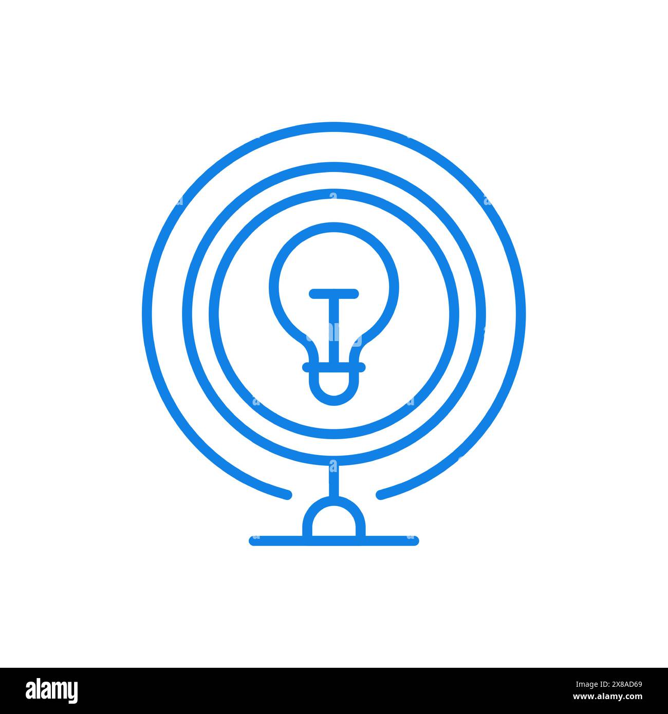 Light bulb idea vector line icon. Efficient creative process with vivid ...