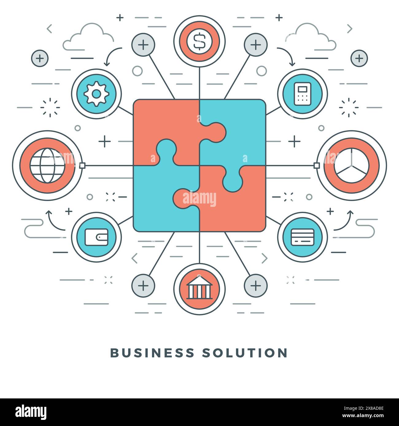 Flat line Vector illustration. Modern thin linear stroke icons. Website ...