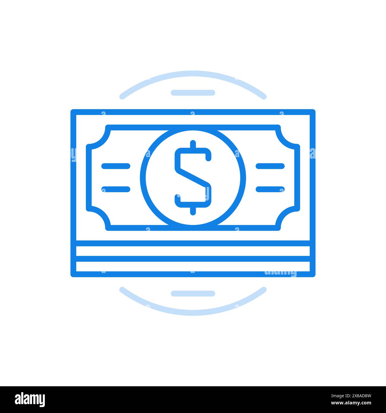Banknotes bundle vector line icon. Rich investment and savings in ...