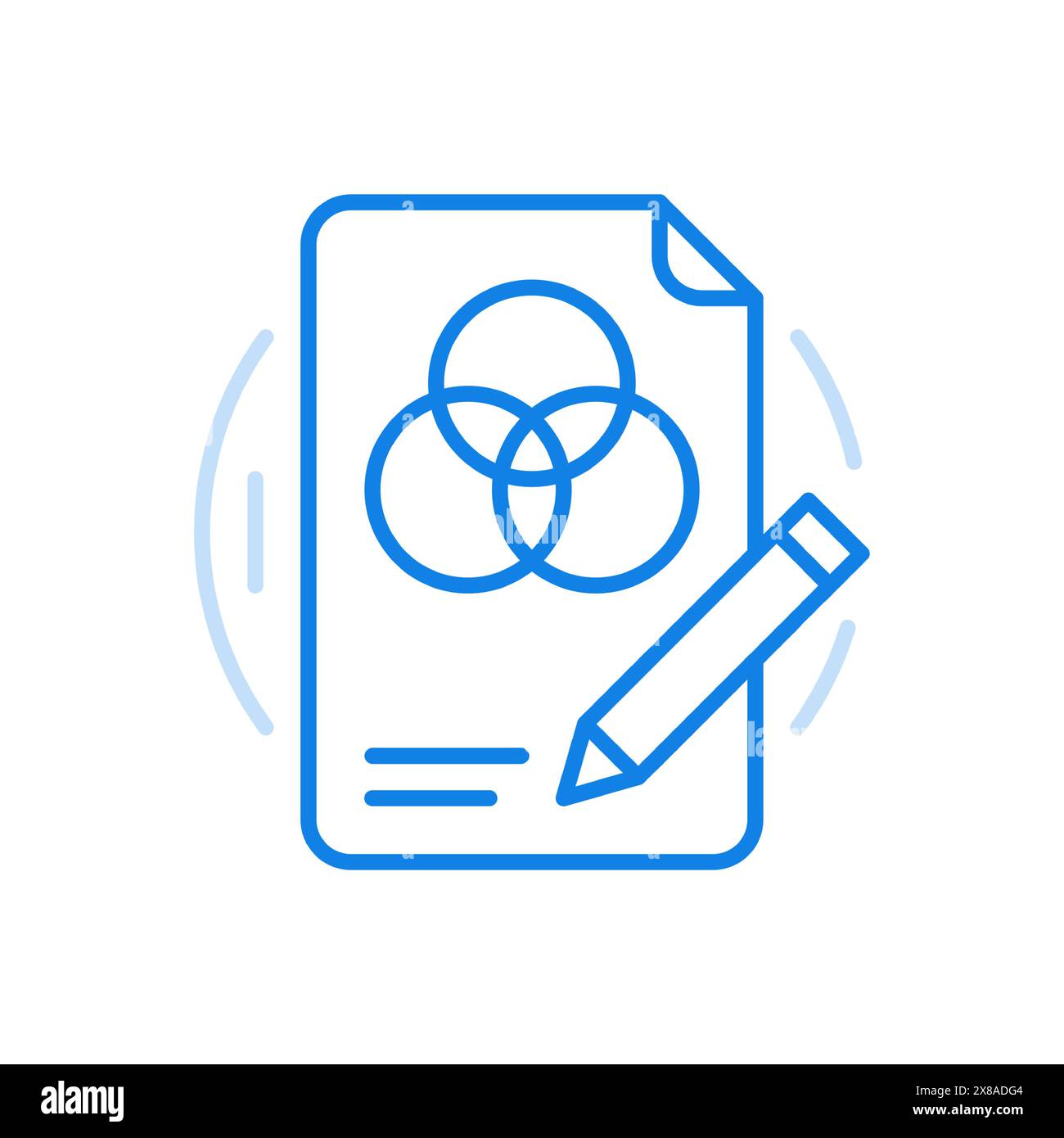 Venn diagram vector line icon. Marketing infographics data and ...