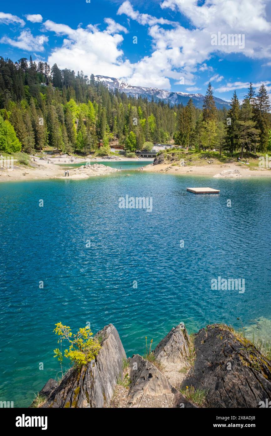 walking around the wonderful lake Caumasee in Switzerland Stock Photo - Alamy