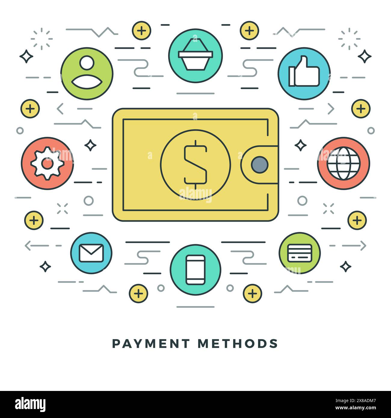 Flat line Vector illustration. Modern thin linear stroke icons. Website ...