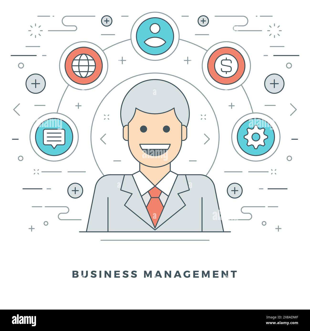 Flat line Vector illustration. Modern thin linear stroke icons. Website ...