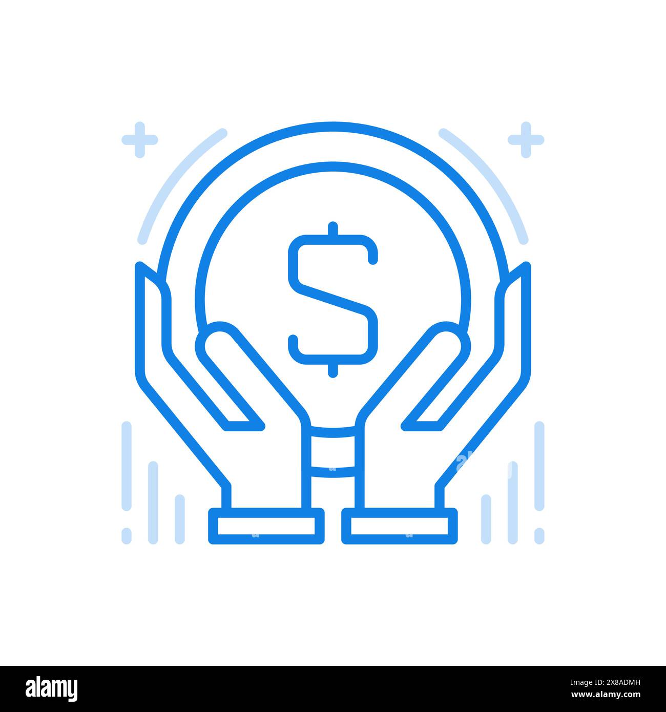 Successful finance strategy vector line icon. Profitable investment and ...