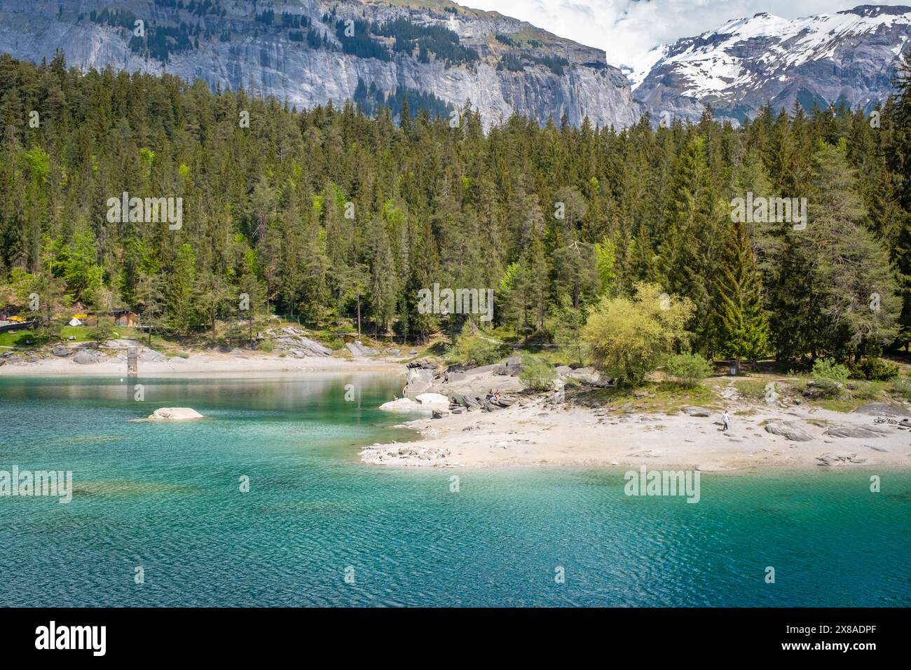 walking around the wonderful lake Caumasee in Switzerland Stock Photo - Alamy