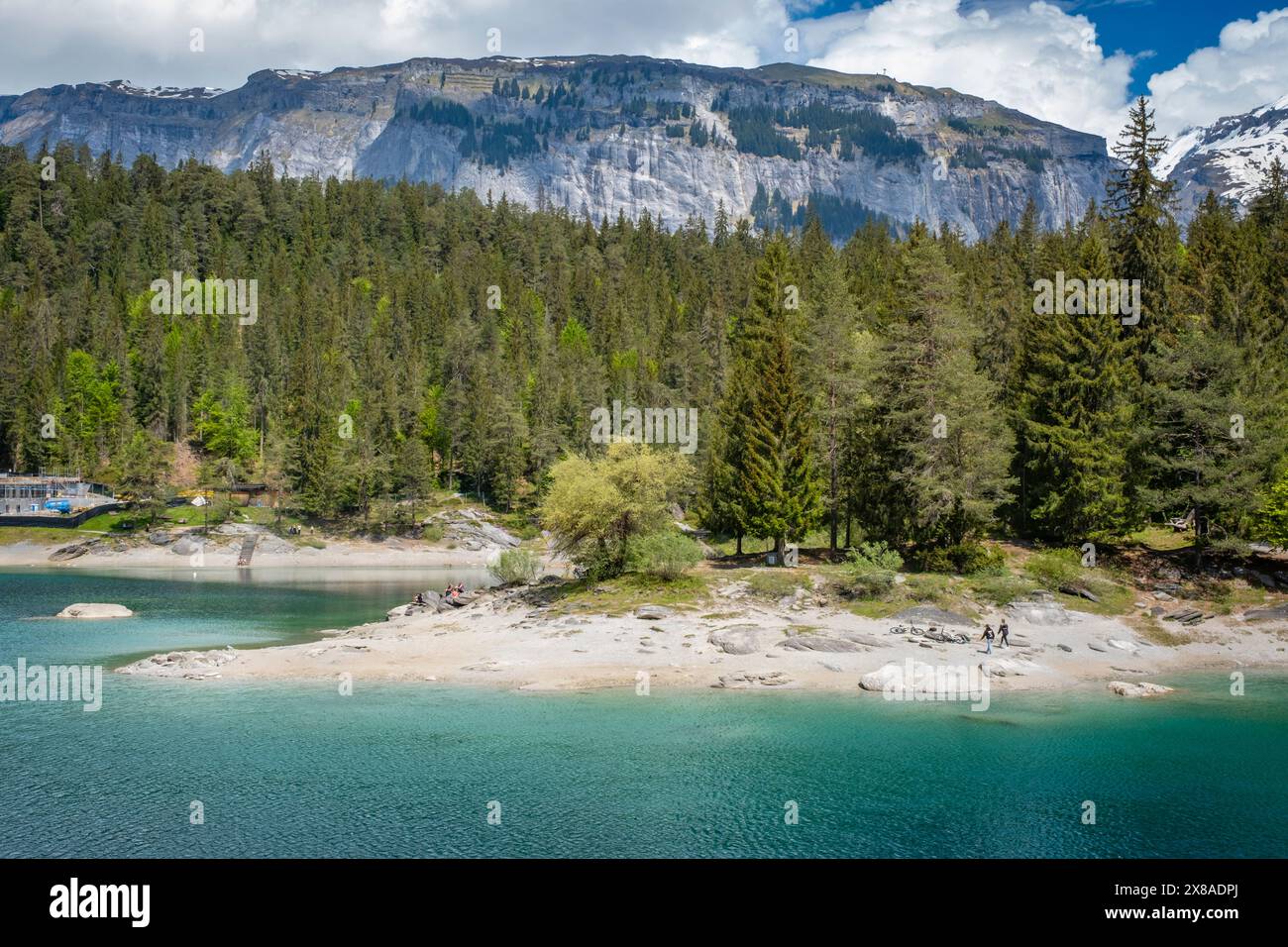 walking around the wonderful lake Caumasee in Switzerland Stock Photo - Alamy