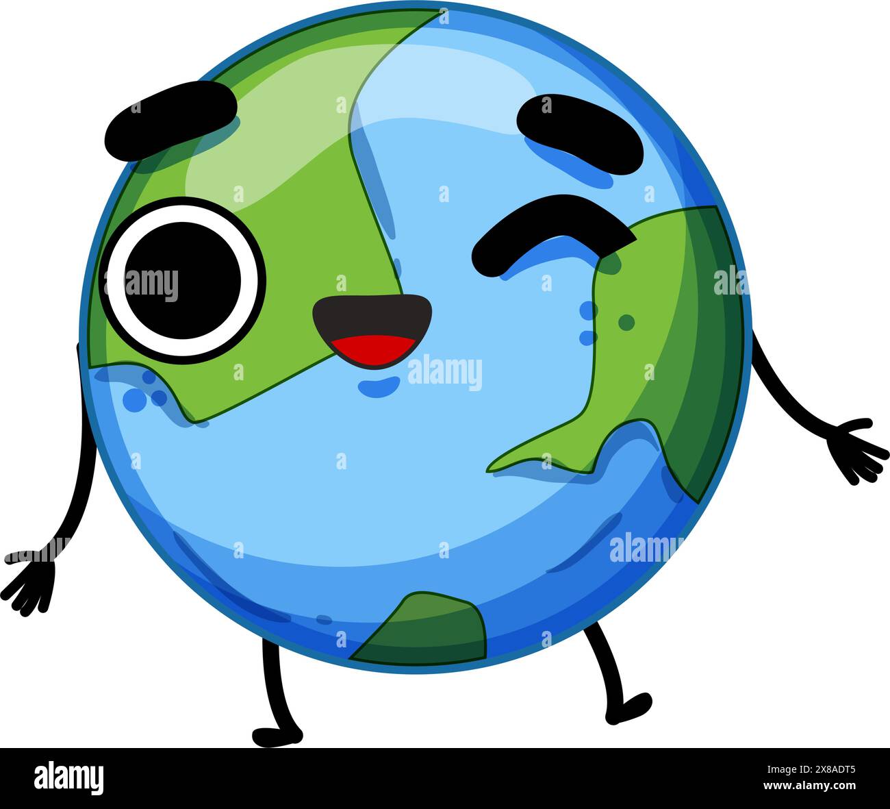 world earth planet character cartoon vector illustration Stock Vector ...