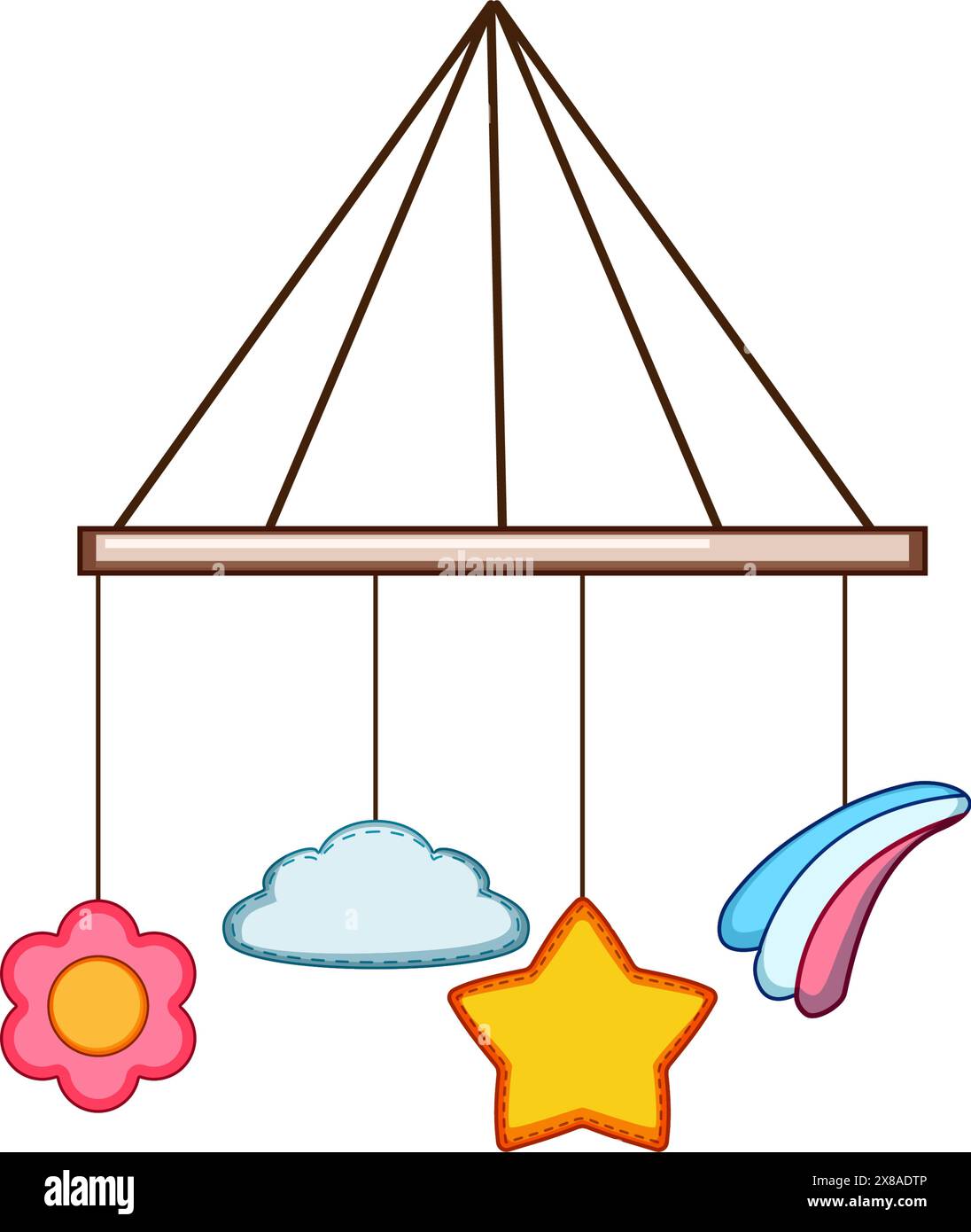 kid crib mobile cartoon vector illustration Stock Vector Image & Art ...