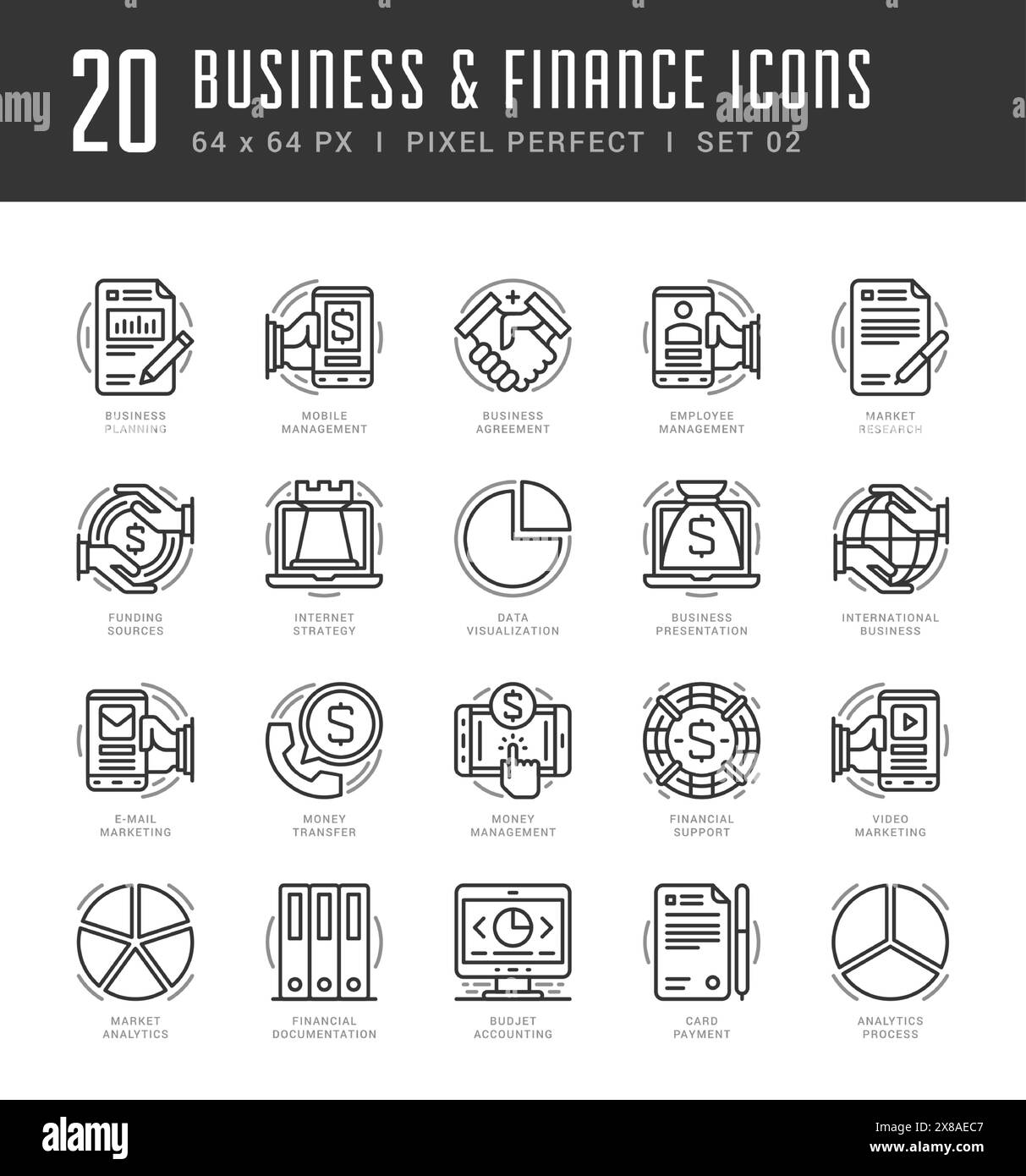 Line icons set. Trendy Modern flat thin linear stroke vector Business ...