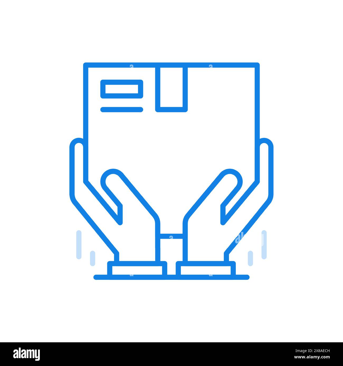 Delivery man hands cardboard Stock Vector Images - Alamy