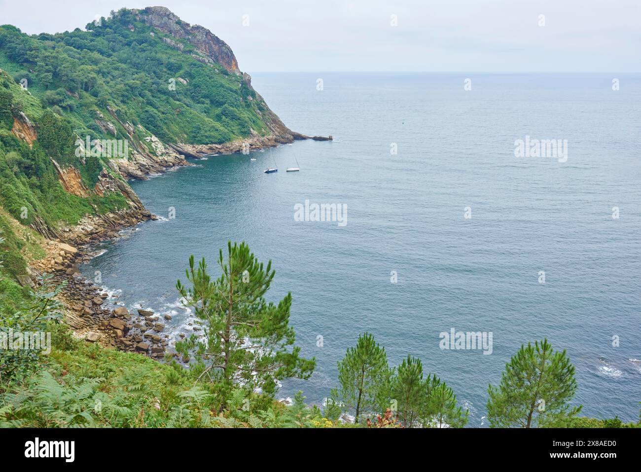 Coastline between Pasai Donibane and Donostia San Sebastian at the ...