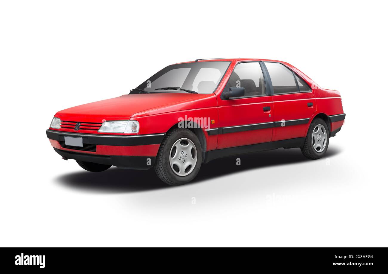 Peugeot 405 car isolated on white background Stock Photo - Alamy
