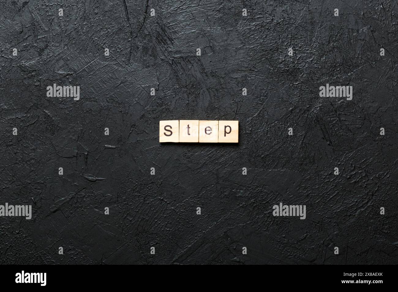 step word written on wood block. step text on table, concept Stock ...