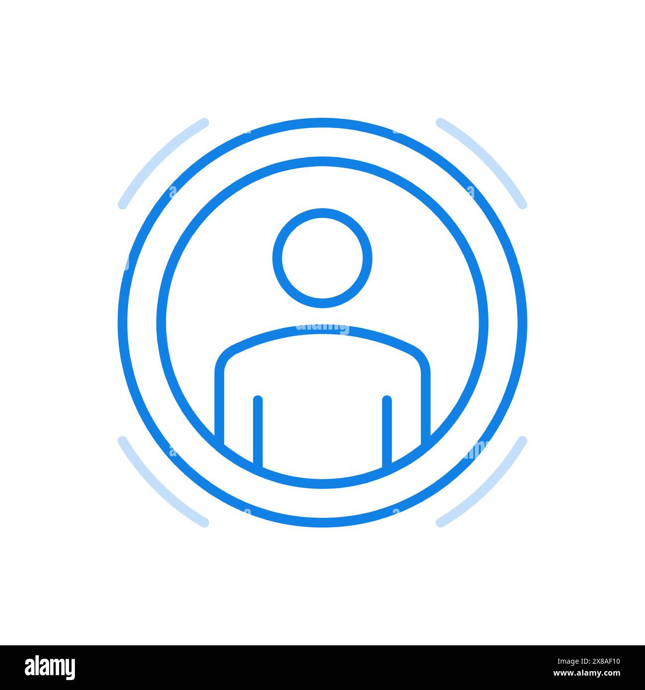 User symbol vector line icon. Abstract social media character profile ...