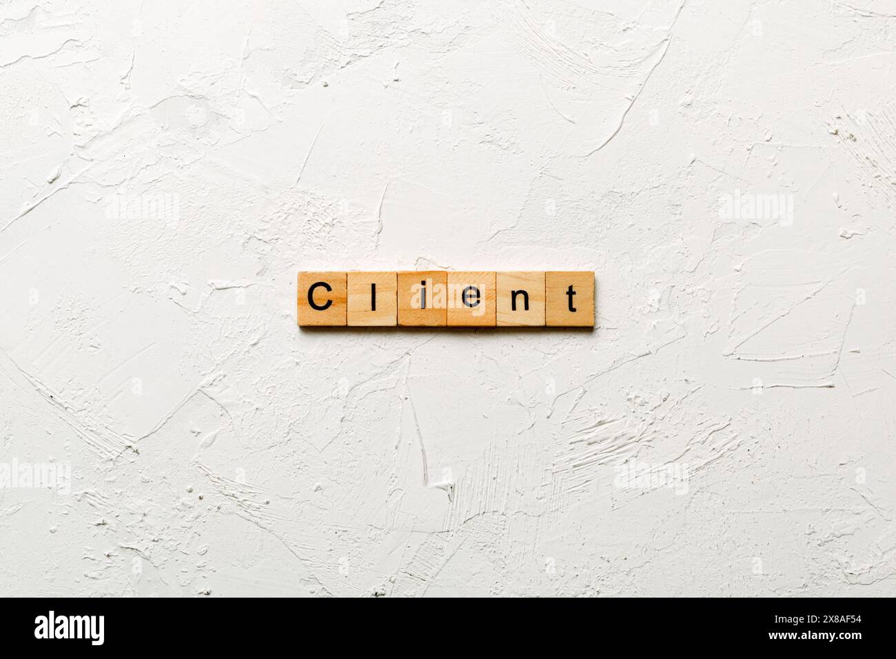 client word written on wood block. client text on table, concept Stock ...