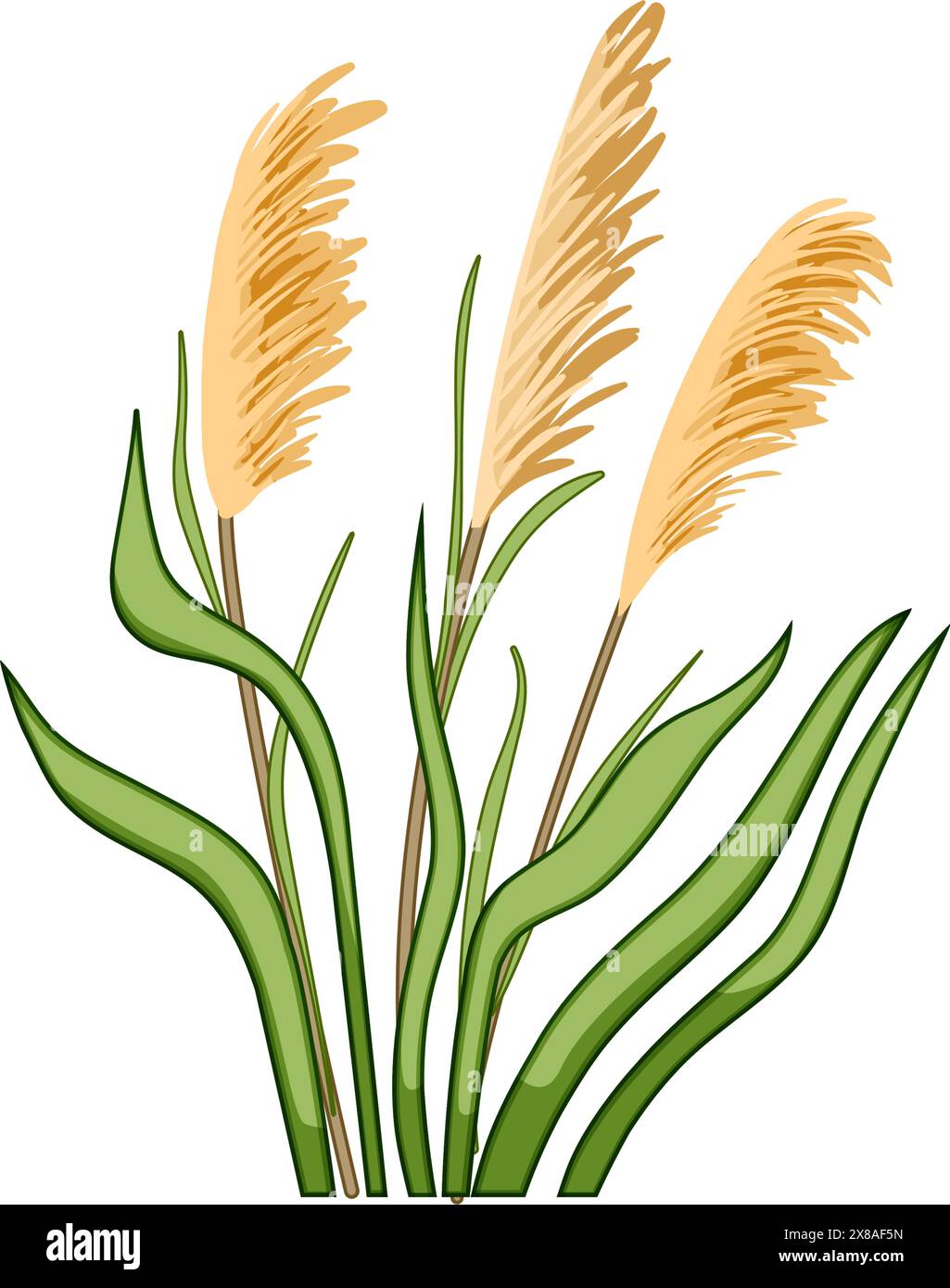 grass lake plant cartoon vector illustration Stock Vector Image & Art ...