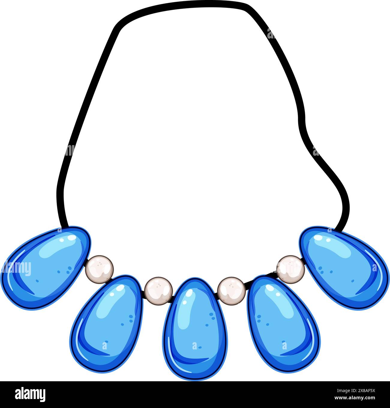 jewelry beads necklace cartoon vector illustration Stock Vector Image ...