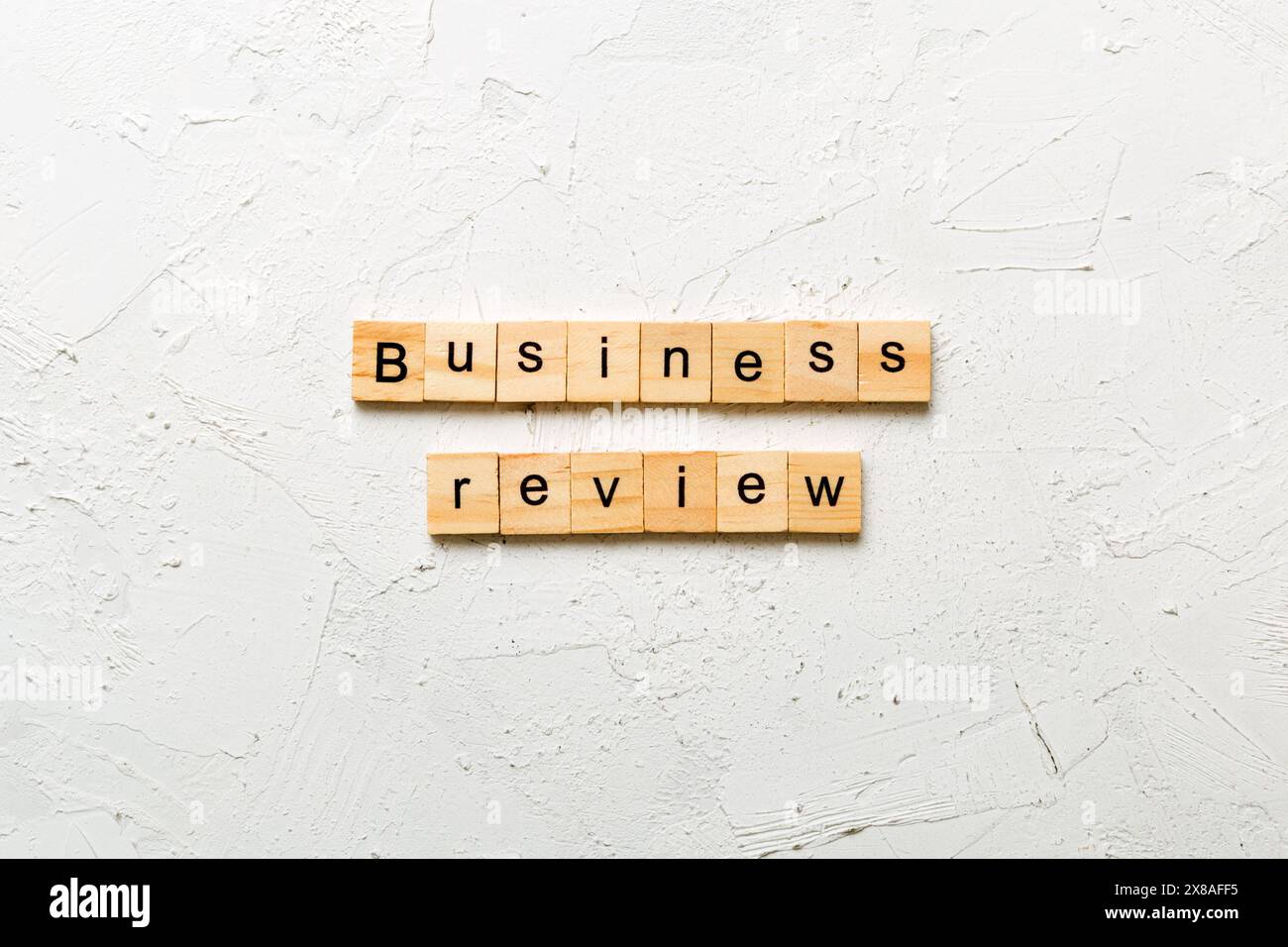 business review word written on wood block. business review text on ...