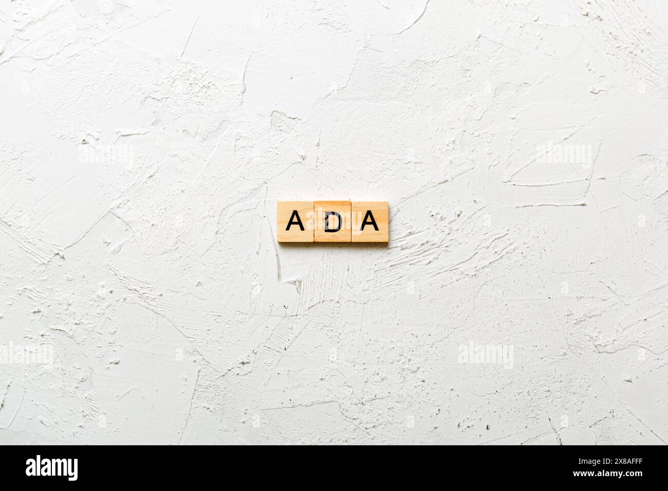 ADA word written on wood block. ADA text on table, concept Stock Photo - Alamy