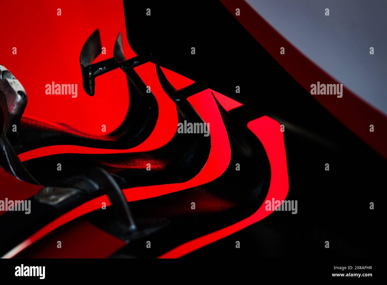 Haas F1 Team VF-24 Ferrari, Mechanical detail of the front wing during ...