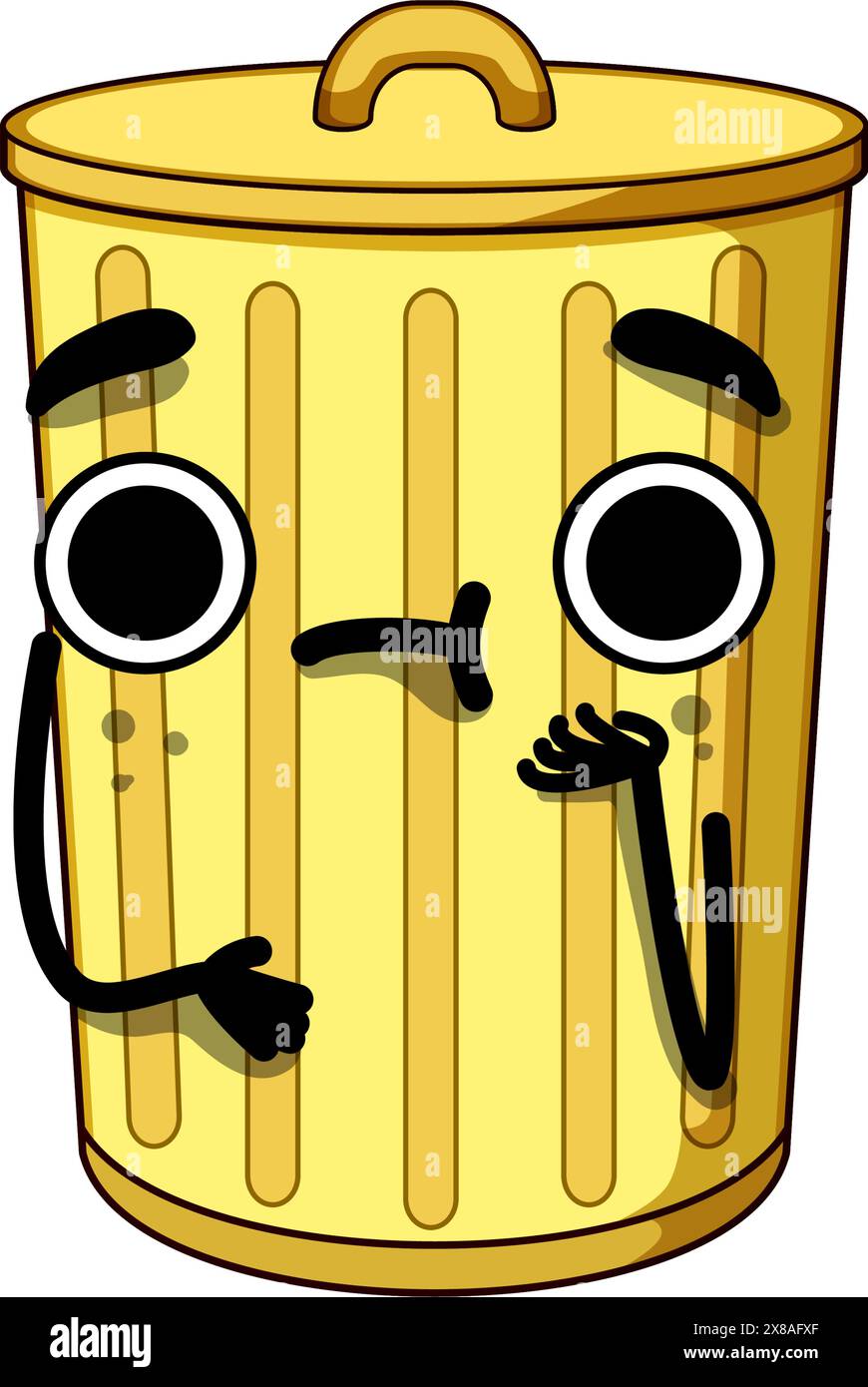 happy trash bin character cartoon vector illustration Stock Vector ...