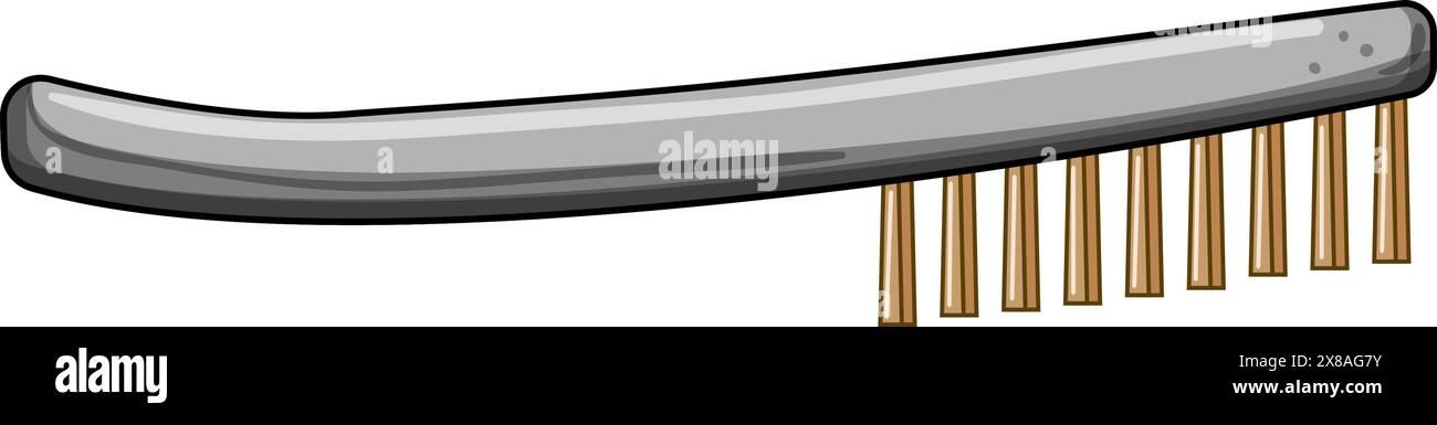 handle wire brush cartoon vector illustration Stock Vector Image & Art ...