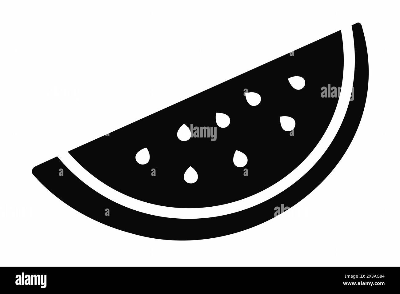 Black silhouette of watermelon slice. Concept of summer, freshness ...