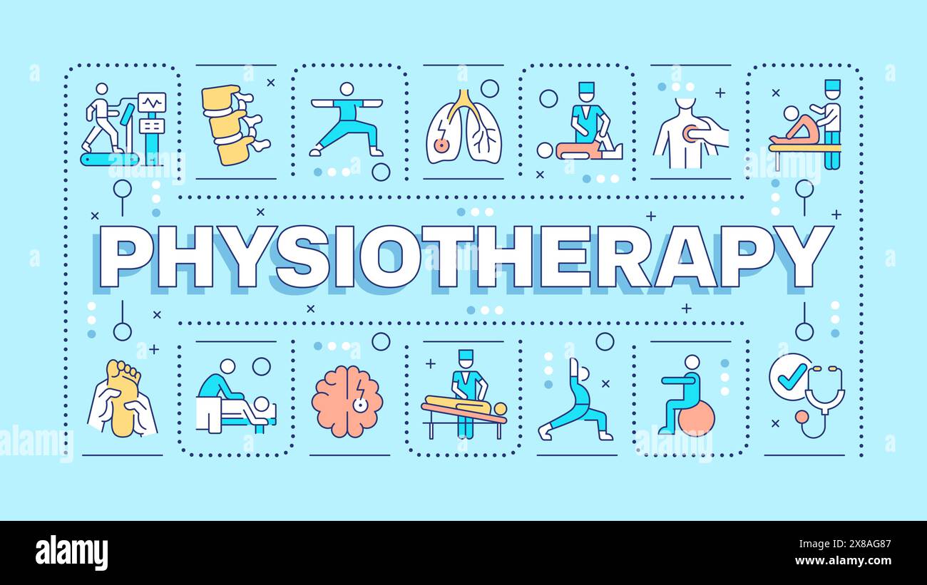 Physiotherapy blue word concept Stock Vector Image & Art - Alamy