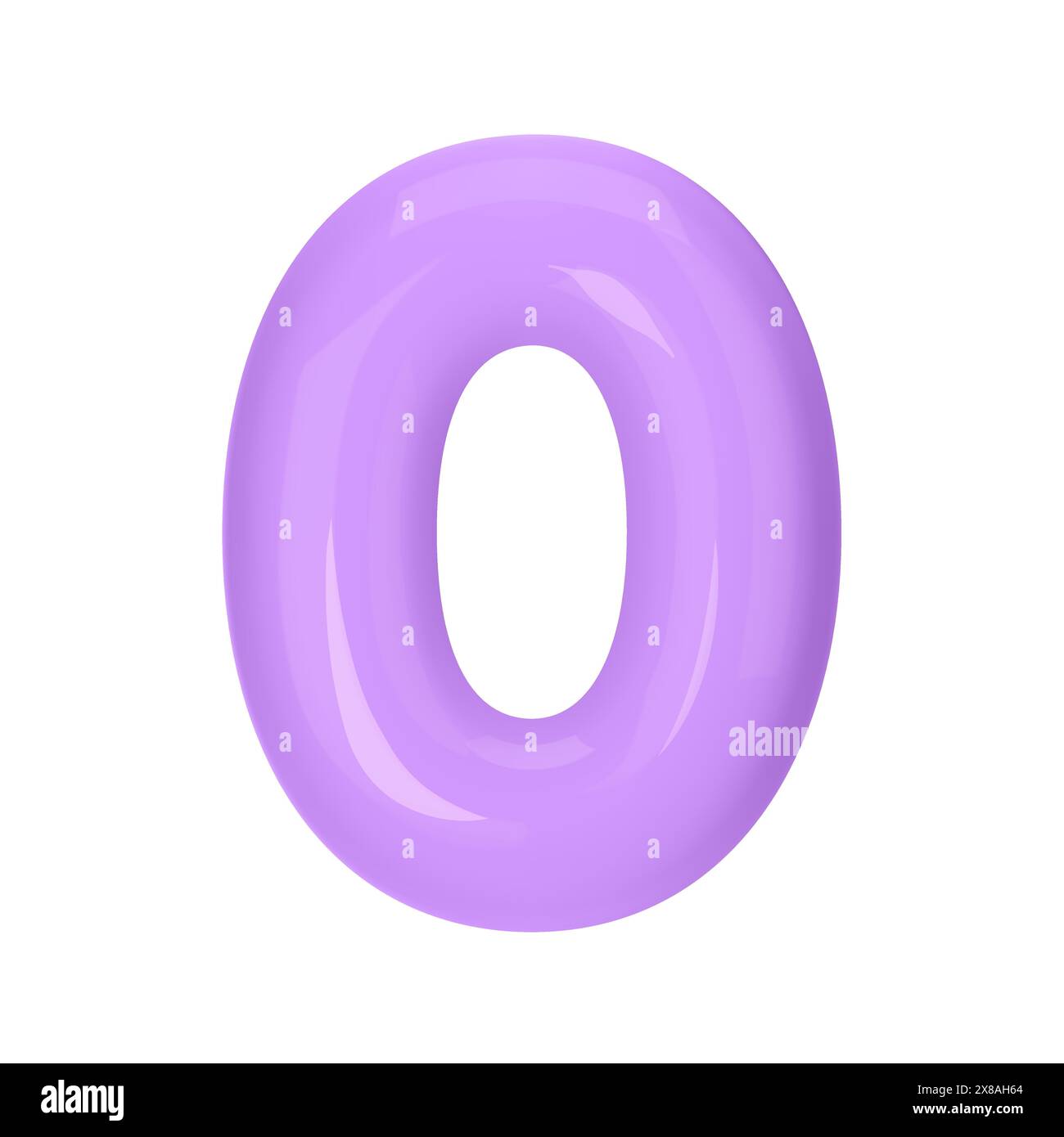 Numeral 9 - Violet Plastic Balloon Number zero Isolated on White ...