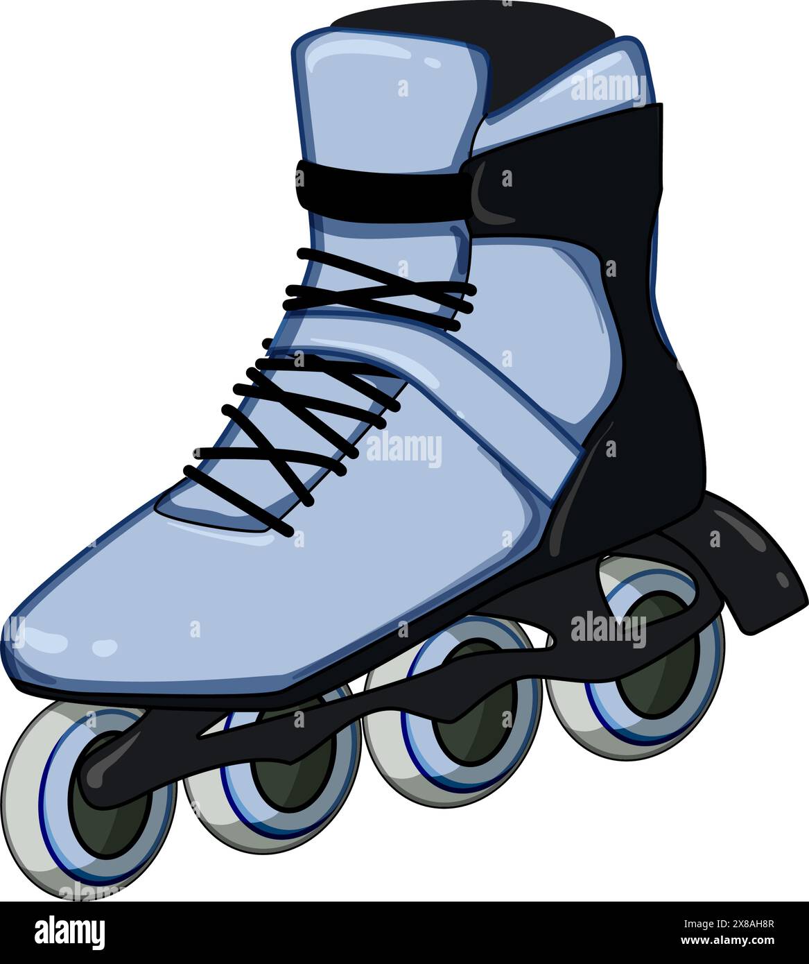 fitness inline skates cartoon vector illustration Stock Vector Image ...
