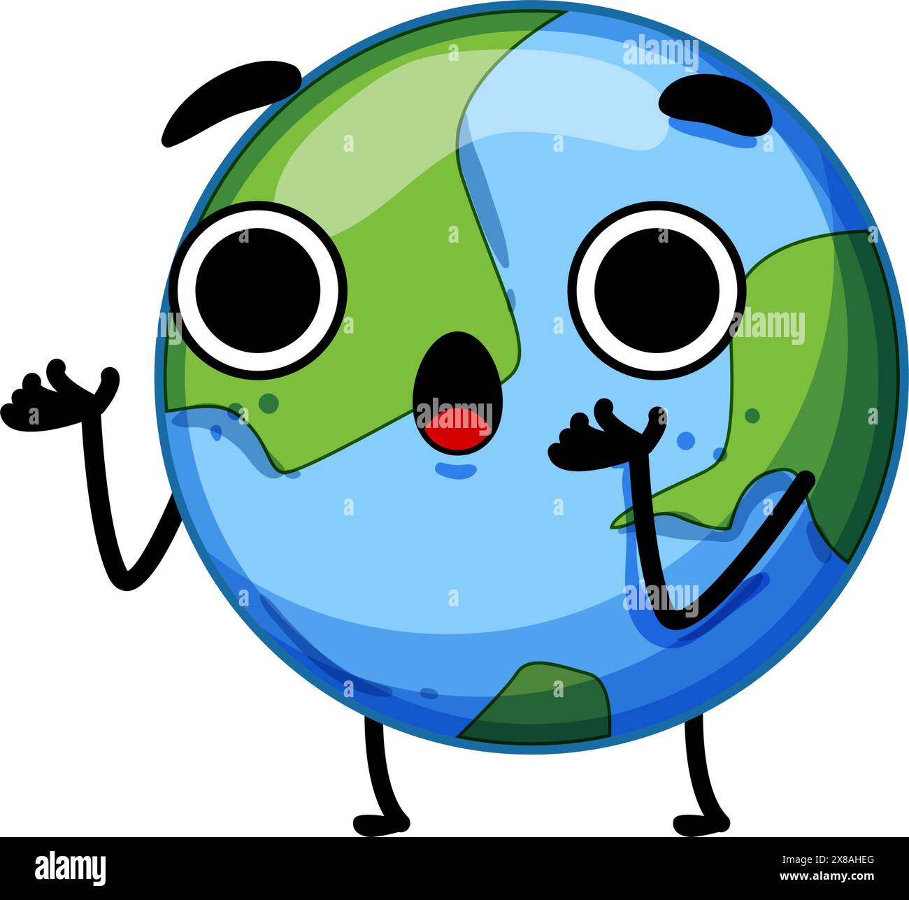 comic earth planet character cartoon vector illustration Stock Vector ...