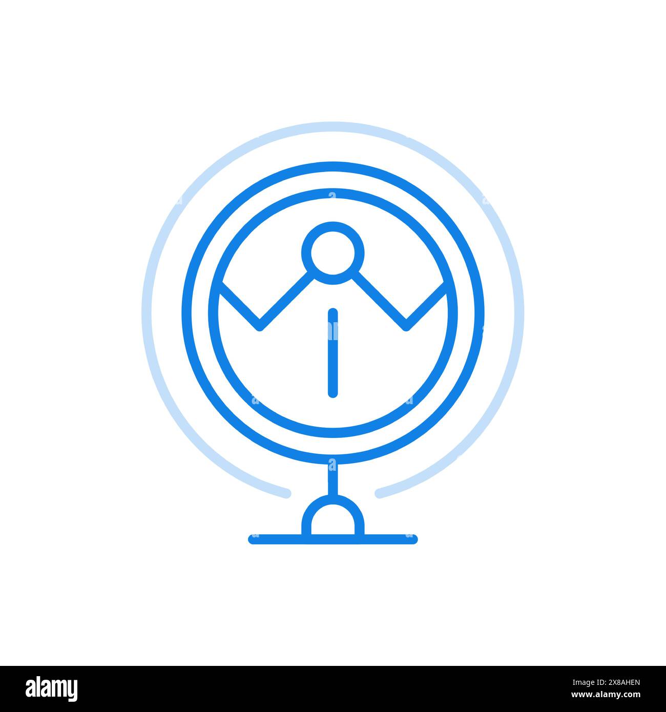 Analysis graphs vector line icon. Financial chart with information ...