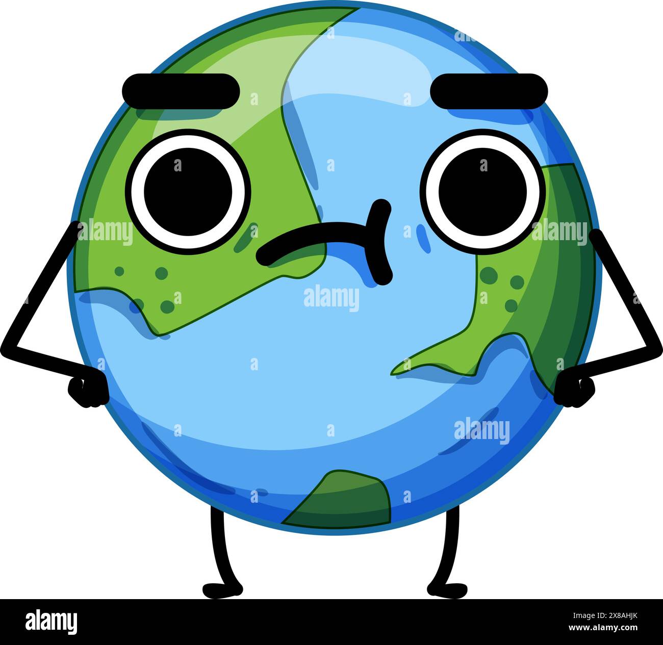 sad earth planet character cartoon vector illustration Stock Vector Image & Art - Alamy