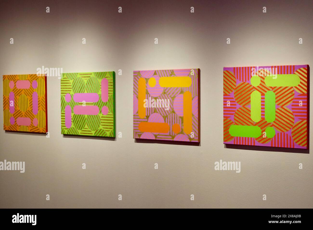 Paintings by artist Mari Rantanen at her exhibition, which opened on ...