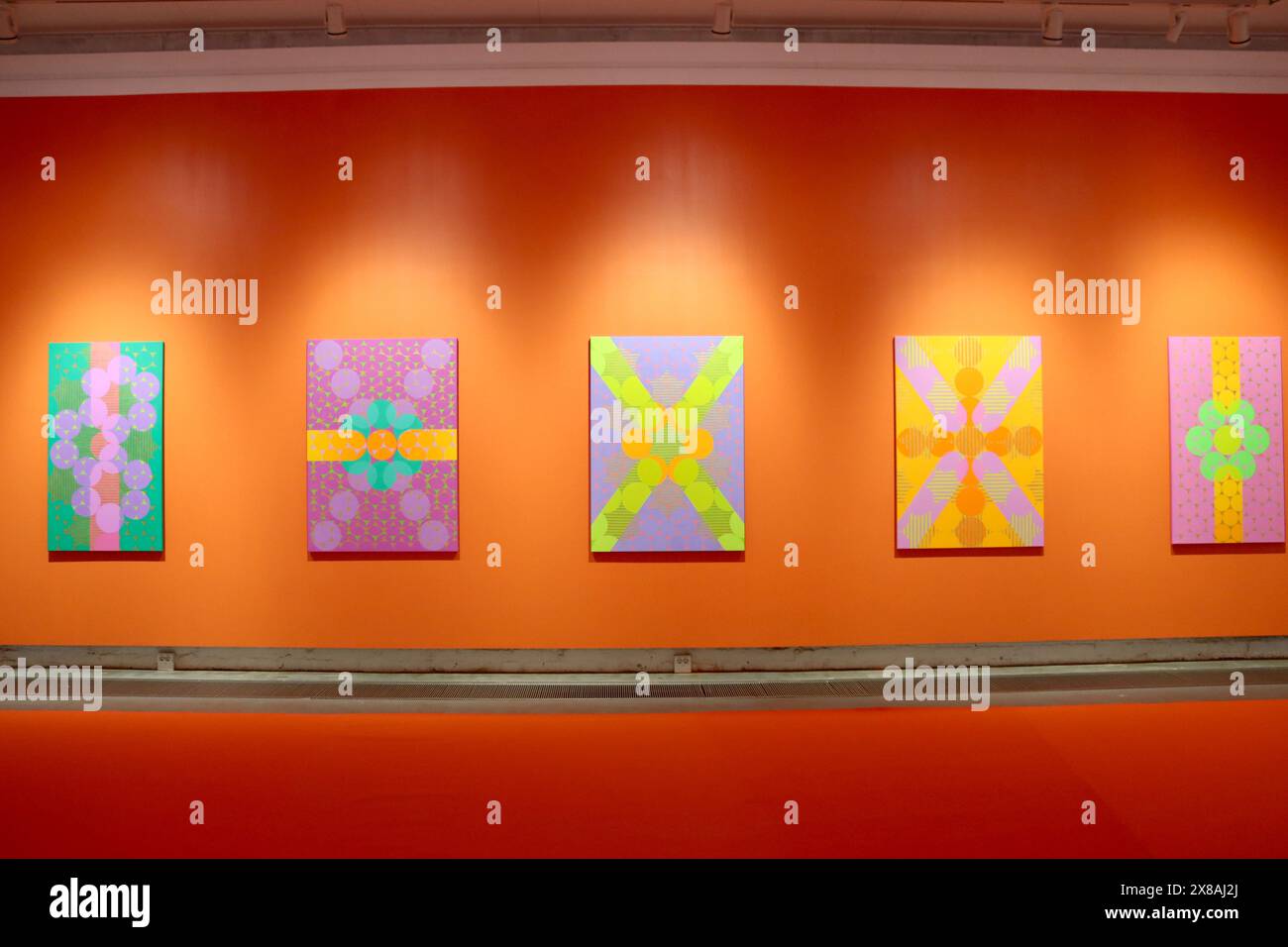 Paintings by artist Mari Rantanen at her exhibition, which opened on ...